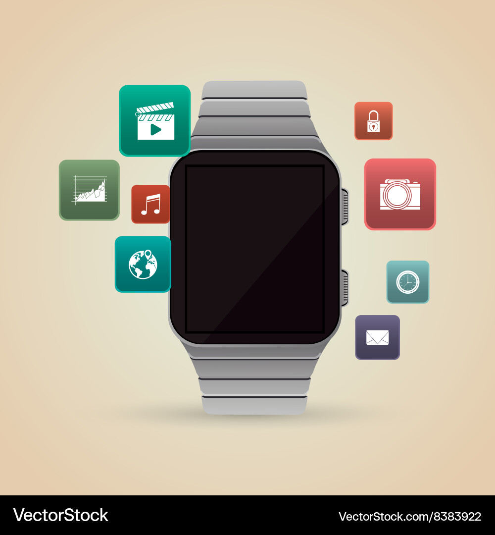 Icon of smart watch design Royalty Free Vector Image