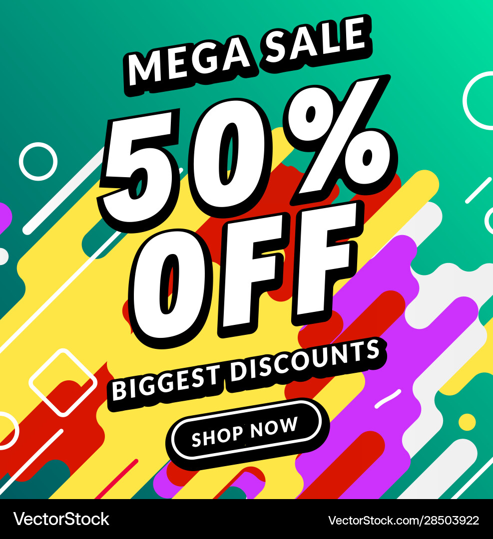 Mega sale banner template design big special Vector Image