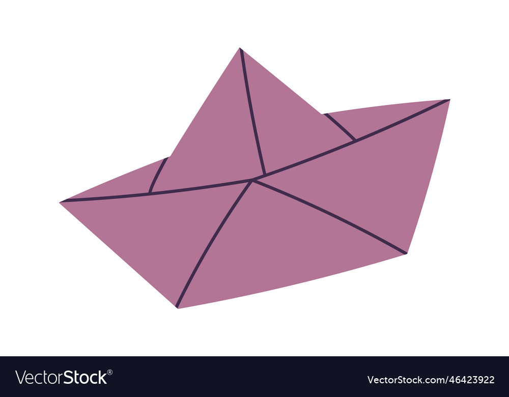 Origami paper folding on boat Royalty Free Vector Image