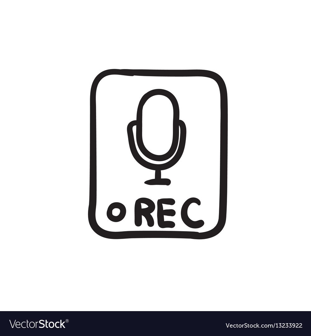 Record button sketch icon Royalty Free Vector Image