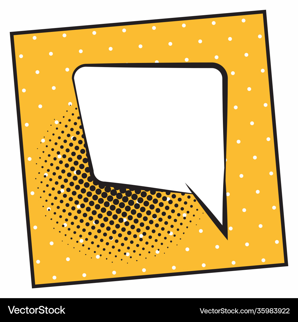 Retro speech bubble drawn pop art style in yellow Vector Image