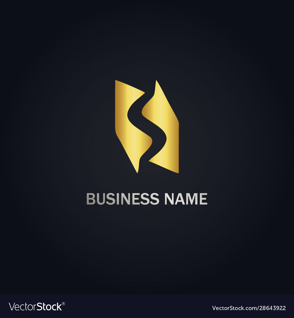S initial gold logo Royalty Free Vector Image - VectorStock