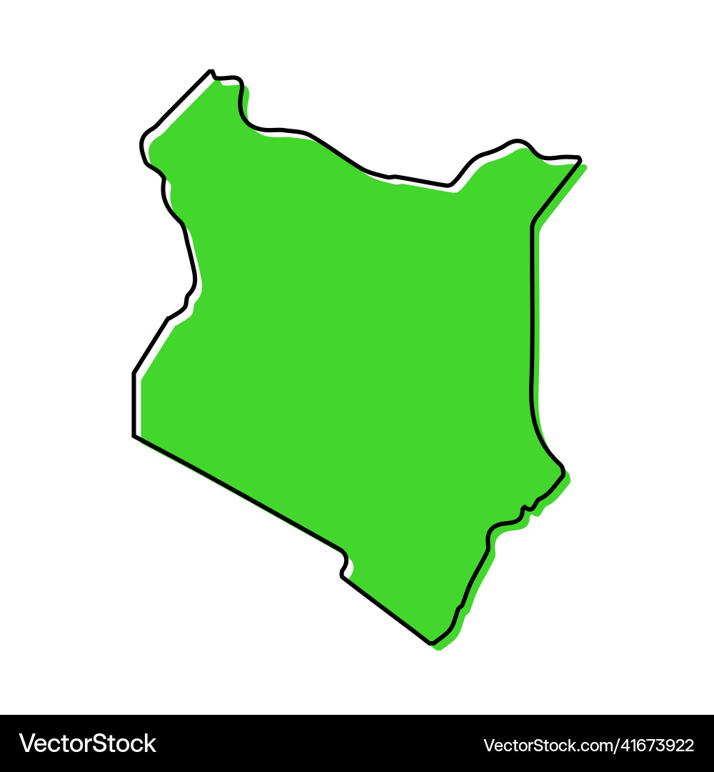 Simple outline map of kenya stylized line design Vector Image