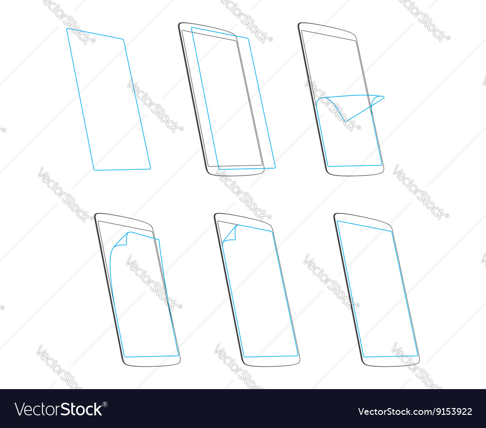 Smart phone screen protector Royalty Free Vector Image