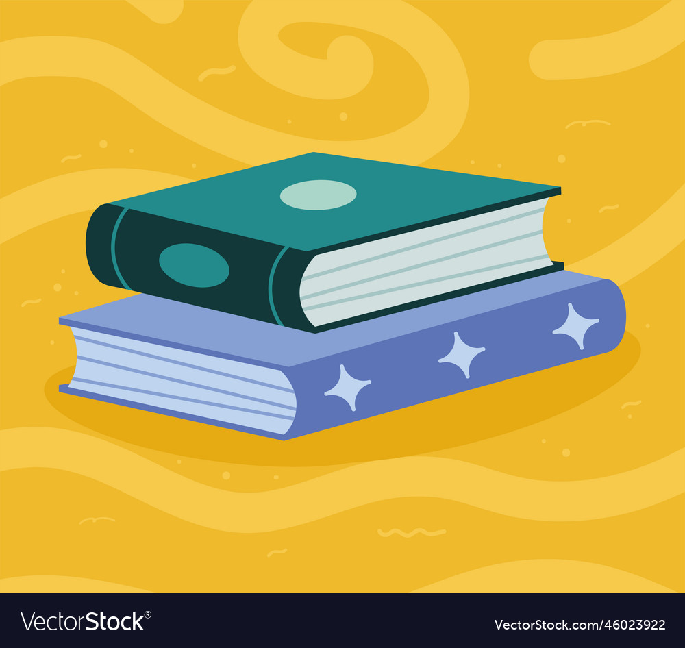 Two text books library Royalty Free Vector Image