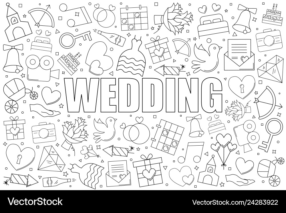 Wedding background from line icon Royalty Free Vector Image
