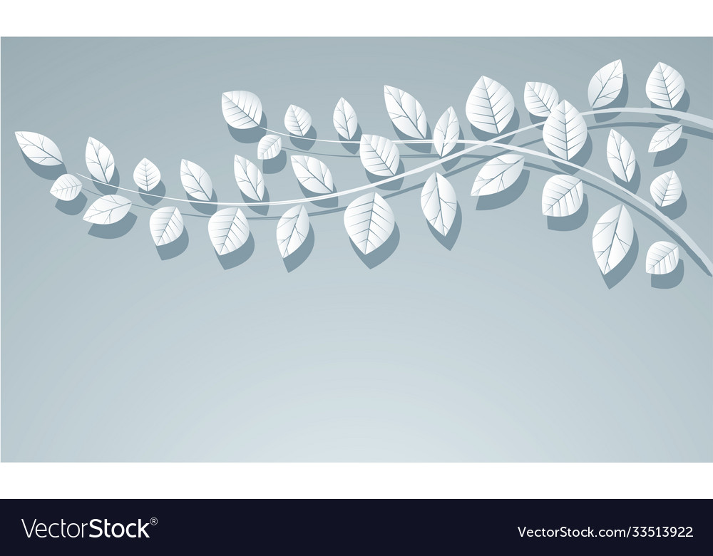 White leafs design background Royalty Free Vector Image