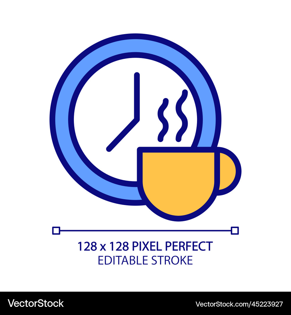 Break time pixel perfect rgb color icon Royalty Free Vector