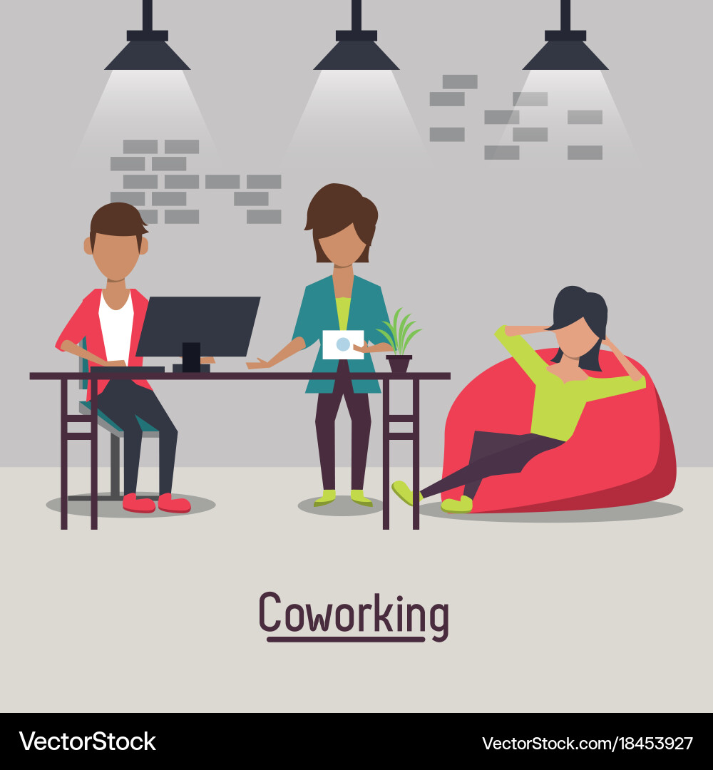 Business coworking office Royalty Free Vector Image