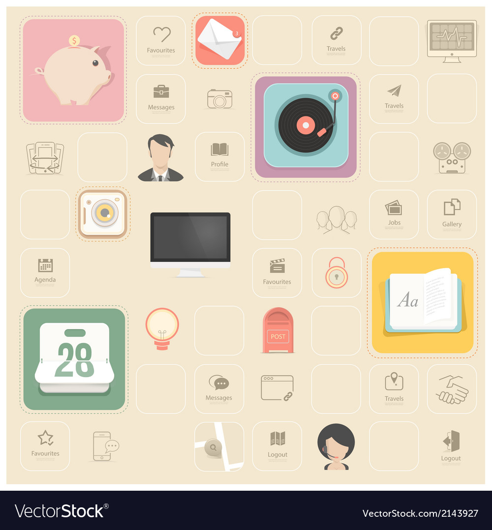 Communication web design elements Royalty Free Vector Image