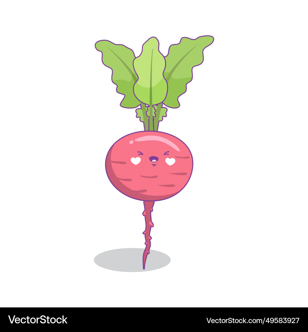 Cute funny beetroot vegetable cartoon kawaii Vector Image