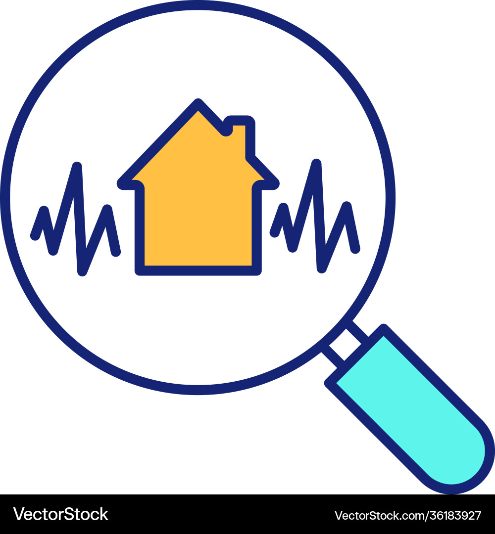 Earthquake engineering rgb color icon Royalty Free Vector