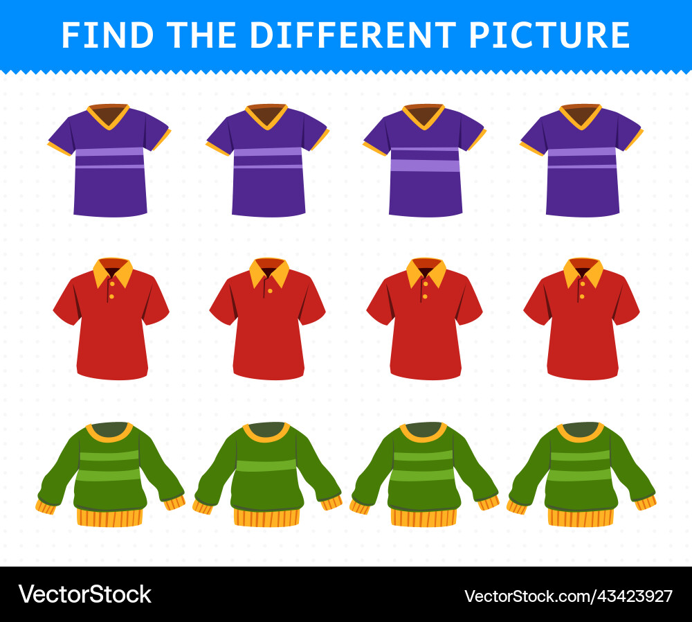Education game for children find the different Vector Image
