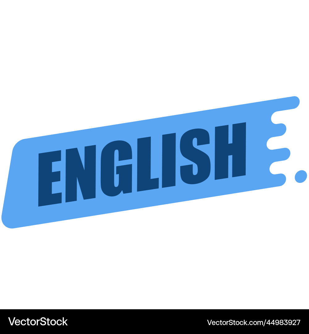 English title banner with language chose Vector Image