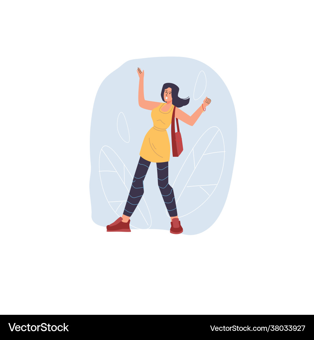 Flat cartoon character in happy mood Royalty Free Vector