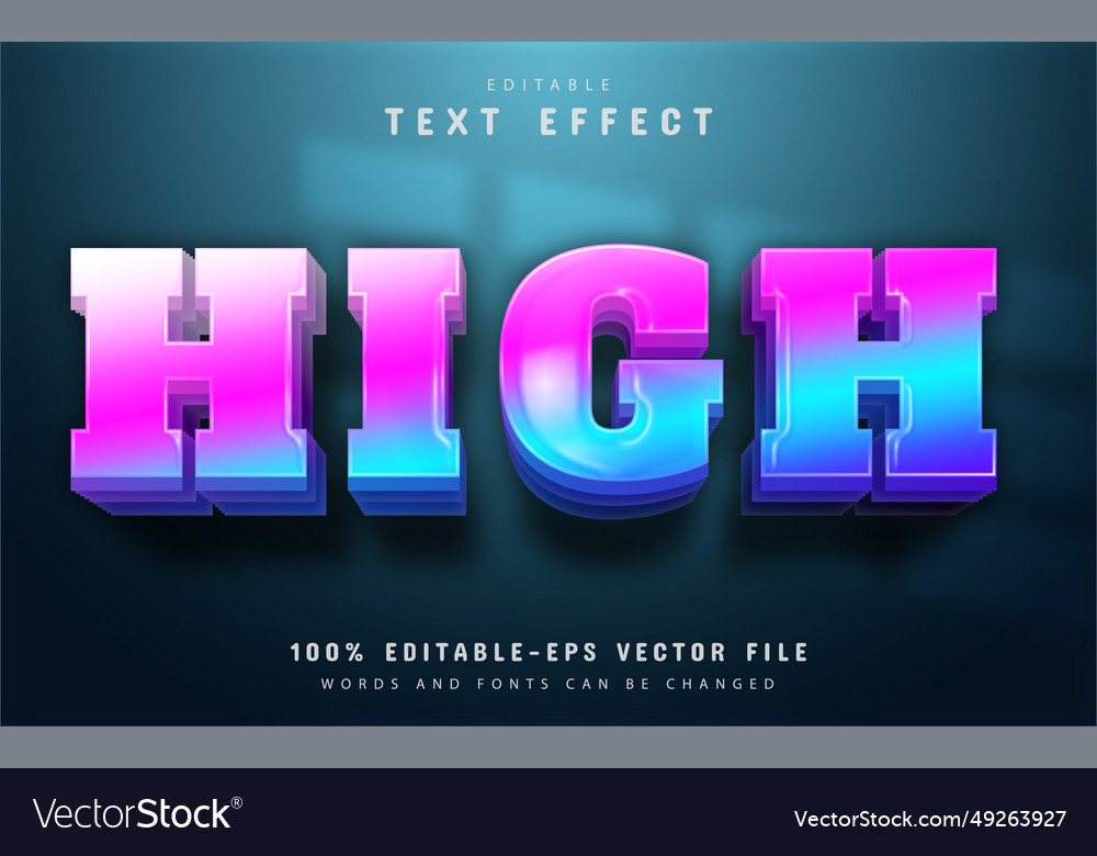 High text colorful gradient effect Royalty Free Vector Image