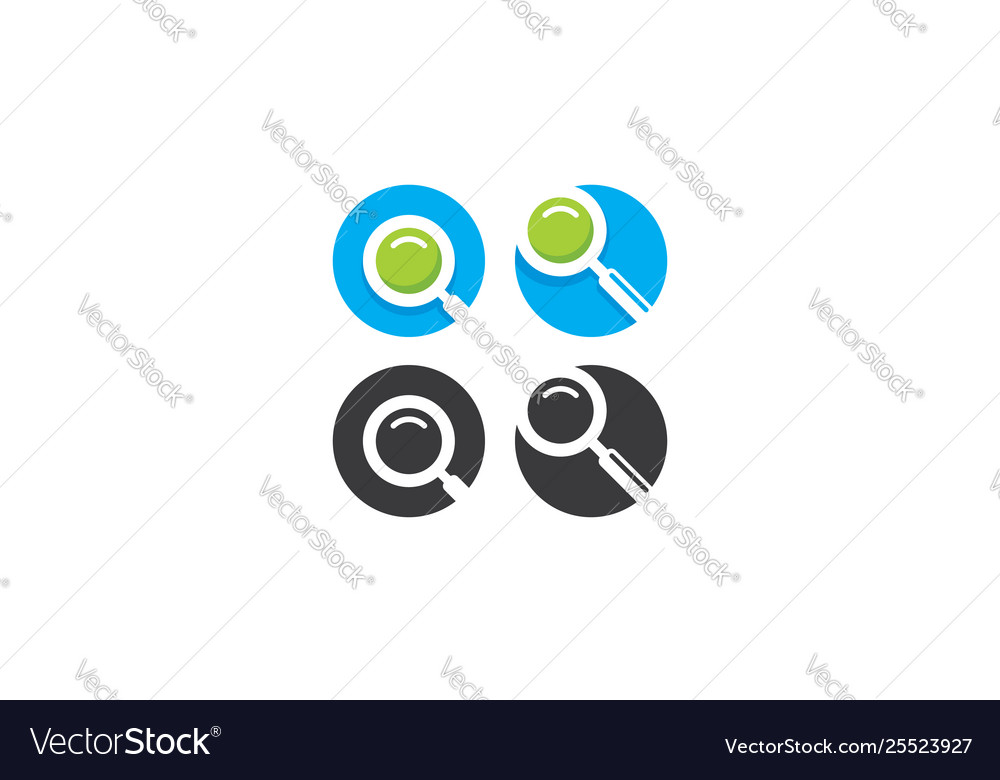 Magnifying glass logo icon data Royalty Free Vector Image