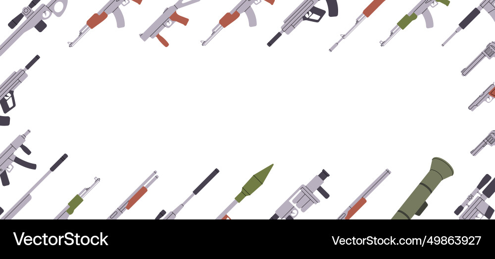 Military weapons in horizontal banner grenade Vector Image