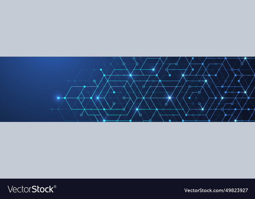 Modern technology horizontal banner template Vector Image