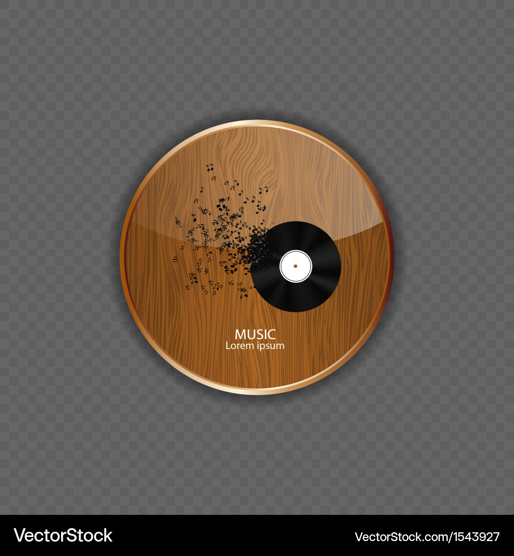 Music wood application icons Royalty Free Vector Image