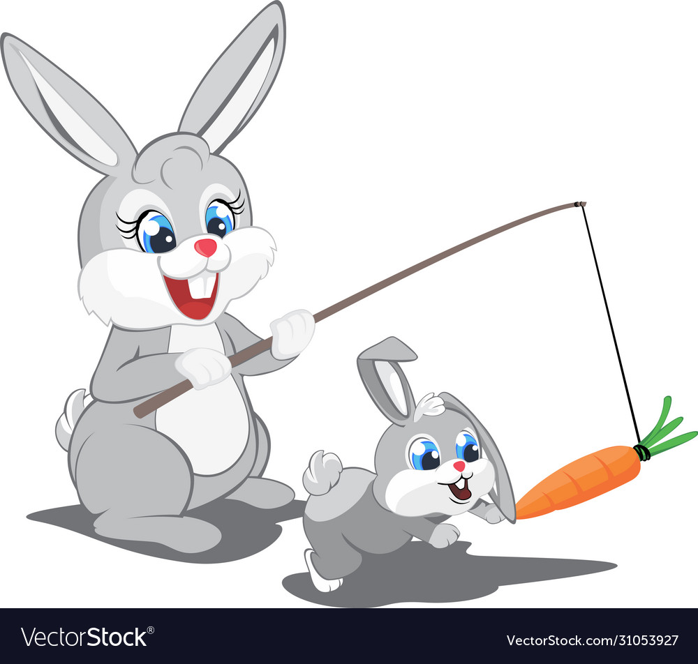 Rabbit play Royalty Free Vector Image - VectorStock