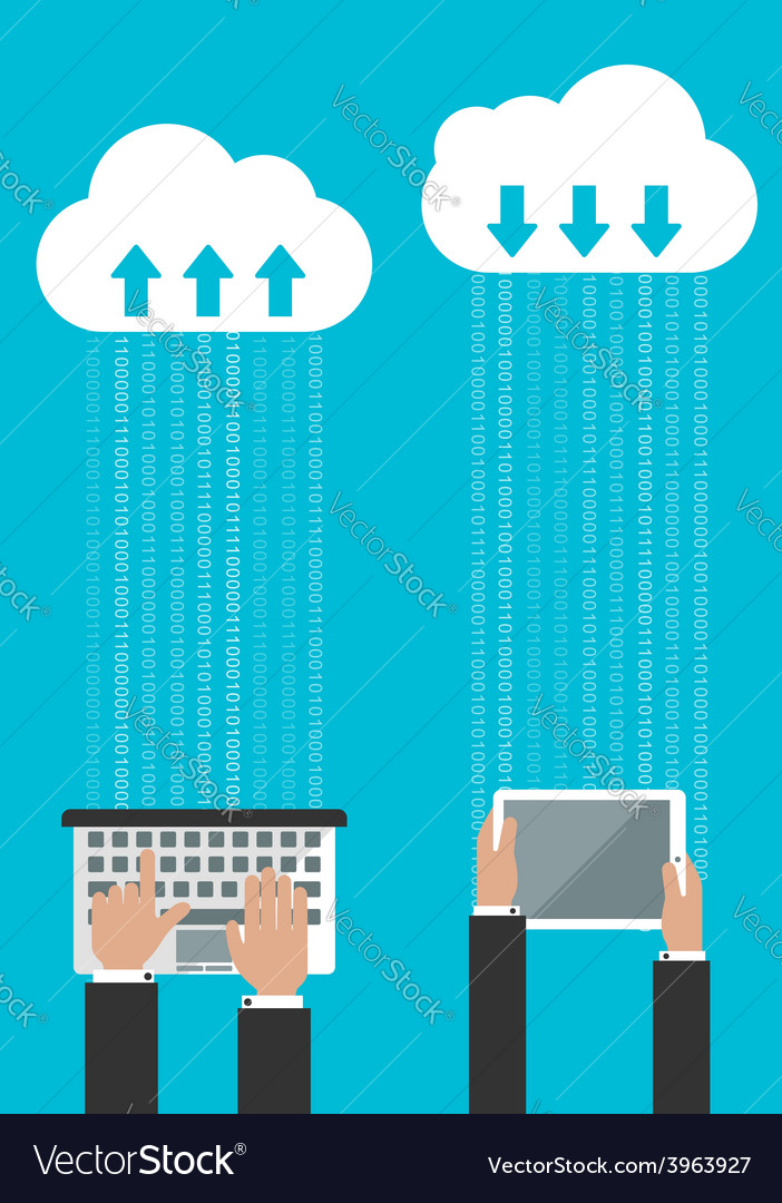 Sharing or synchronizing data in cloud Royalty Free Vector