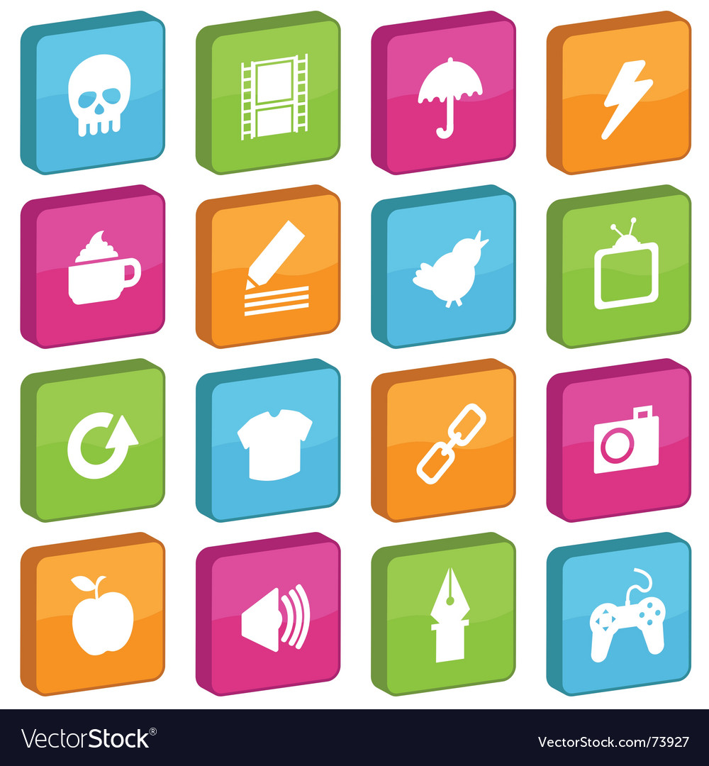 Tile icons Royalty Free Vector Image - VectorStock