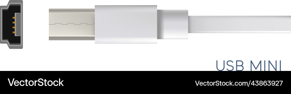 Usb mini type of connectors wire for gadget Vector Image