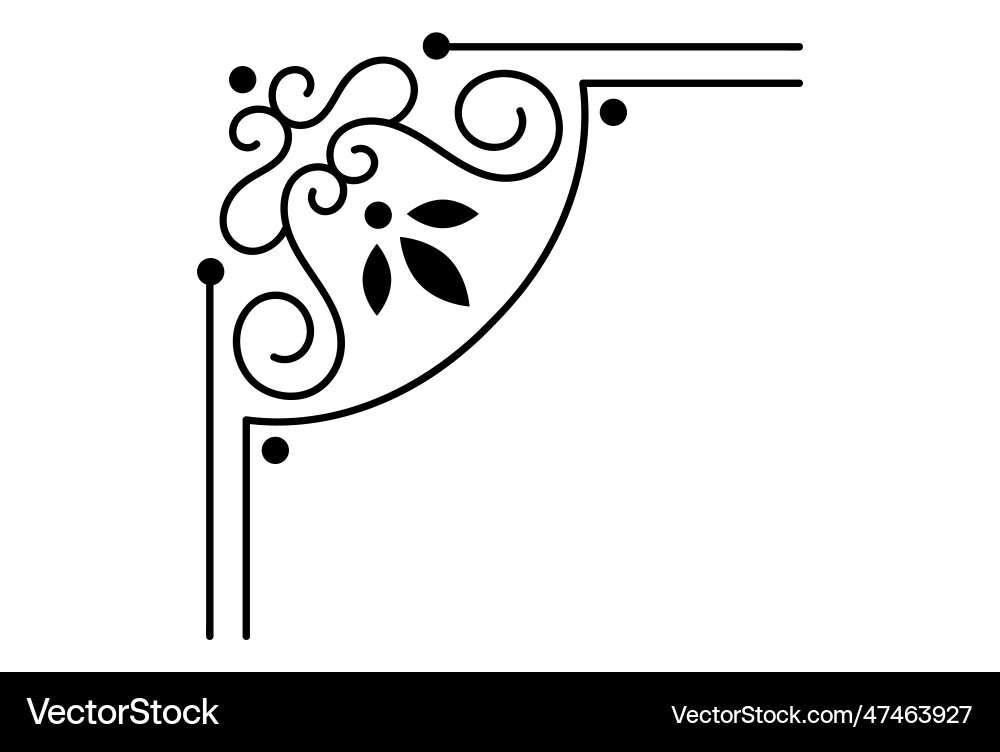 Wedding ornament corner ornamental design Vector Image