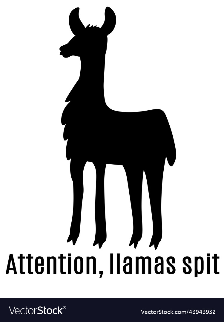 Attention llama split silhouette Royalty Free Vector Image