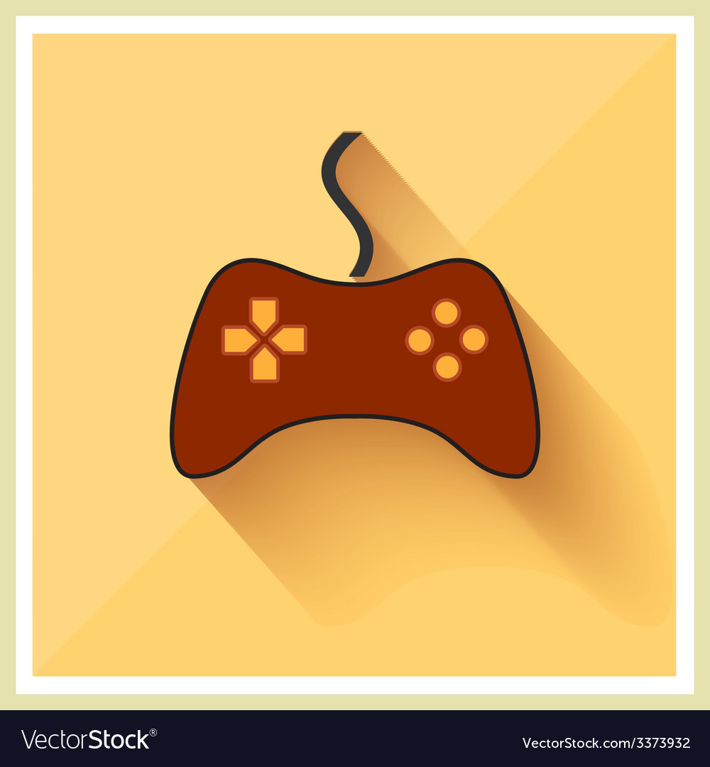 Computer Video Game Controller Joystick Flat Icon Vector Image