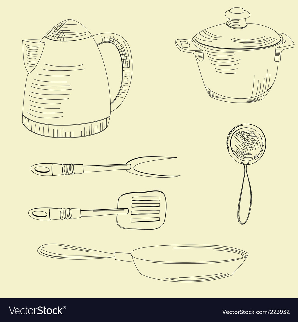 Dishes Royalty Free Vector Image - VectorStock