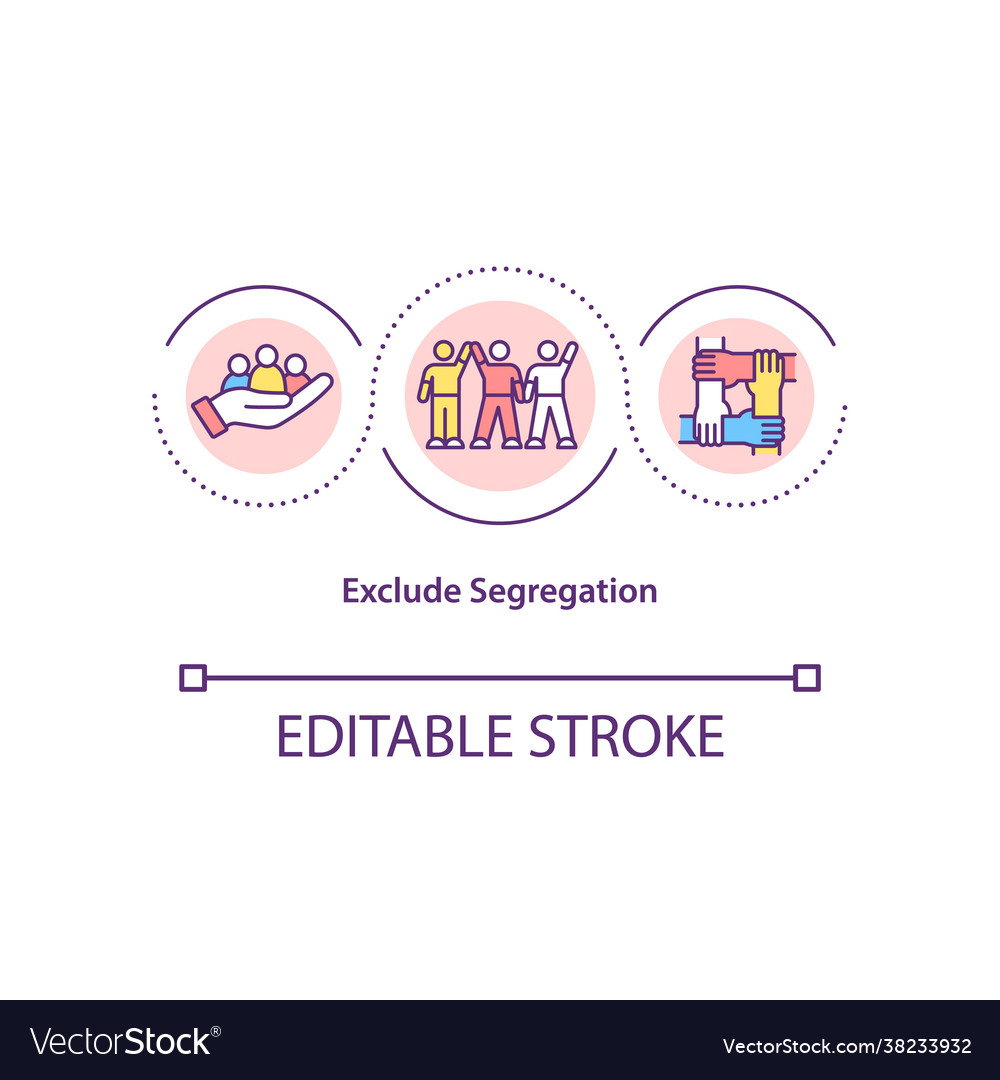 Exclude segregation concept icon Royalty Free Vector Image