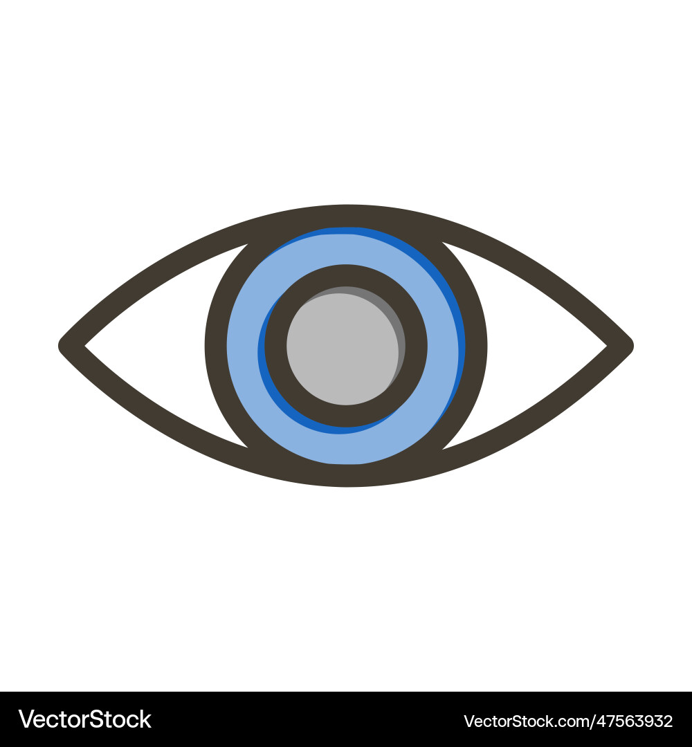 Eye thick line filled colors for personal Vector Image