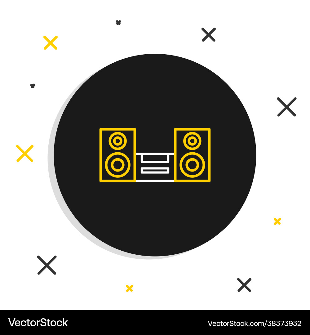 Line home stereo with two speaker s icon isolated Vector Image