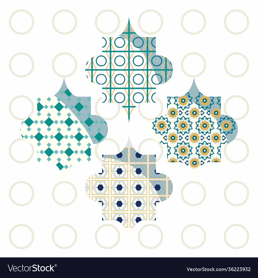 Ramadan frames set design Royalty Free Vector Image