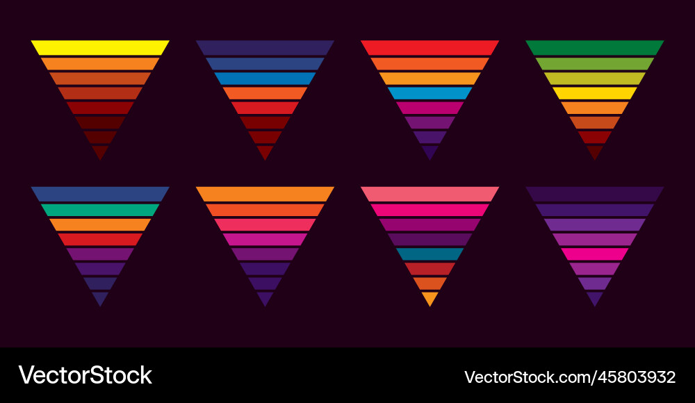 Retro sunset collection Royalty Free Vector Image