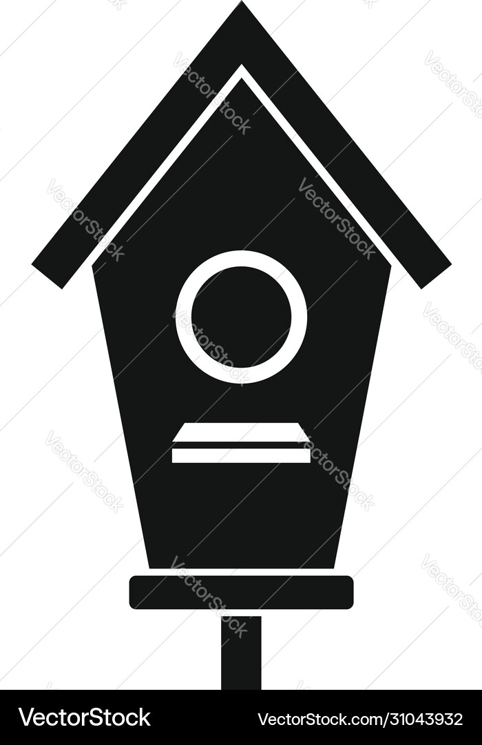 Roof bird house icon simple style Royalty Free Vector Image