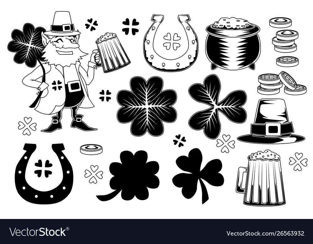 Set st patricks elements Royalty Free Vector Image
