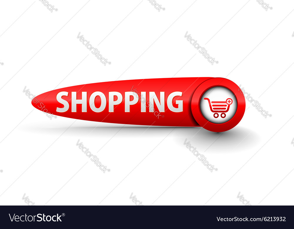 Shopping button Royalty Free Vector Image - VectorStock