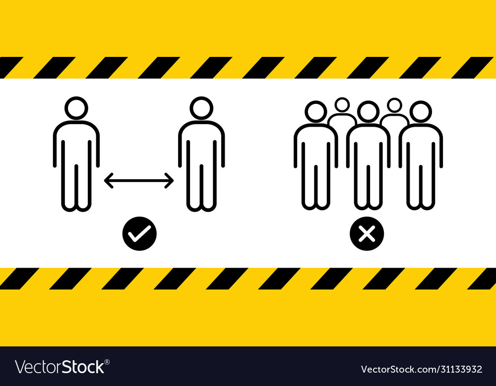 Social distancing keep 1-2 meter distance Vector Image Social distancing keep 1-2 meter distance Vector Image