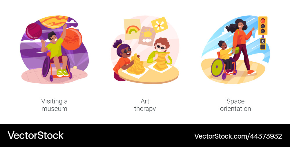 Social skills and inclusion activities isolated Vector Image