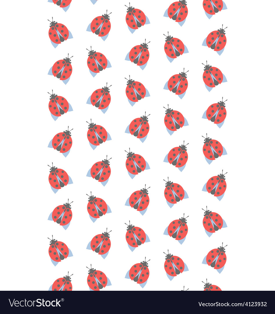 Spring seamless pattern with ladybugs isolated Vector Image