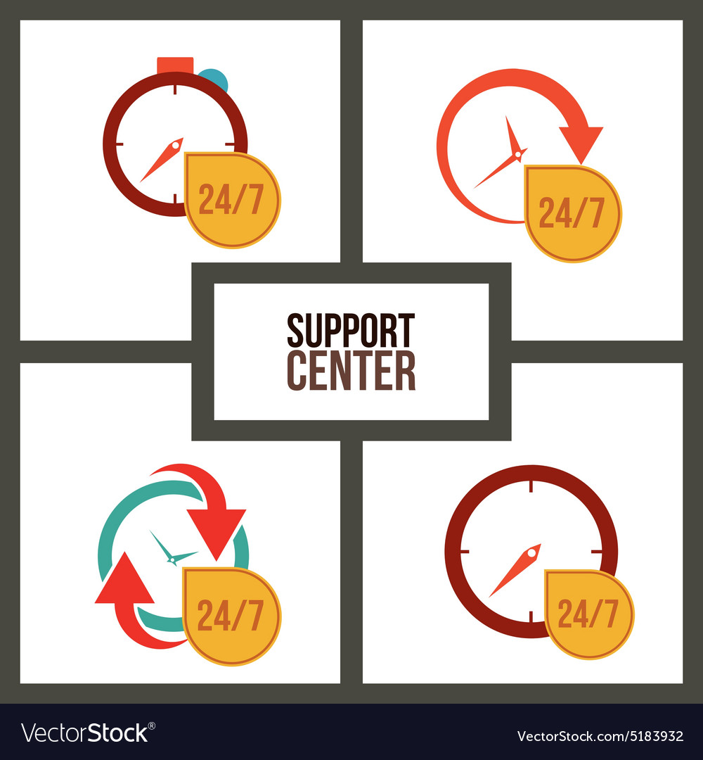 Support center design Royalty Free Vector Image