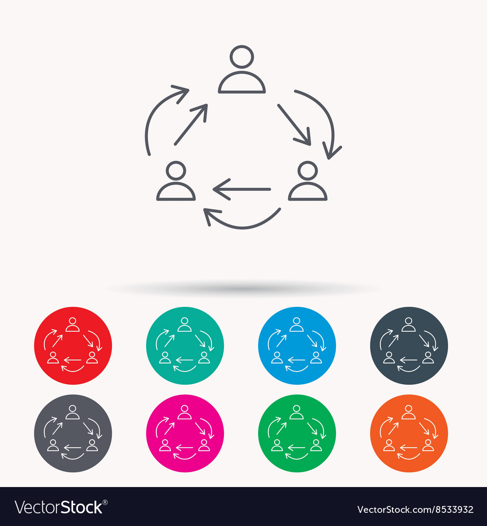 Teamwork icon office working process sign Vector Image