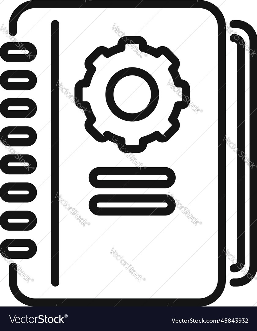 Technical document icon outline manual Royalty Free Vector