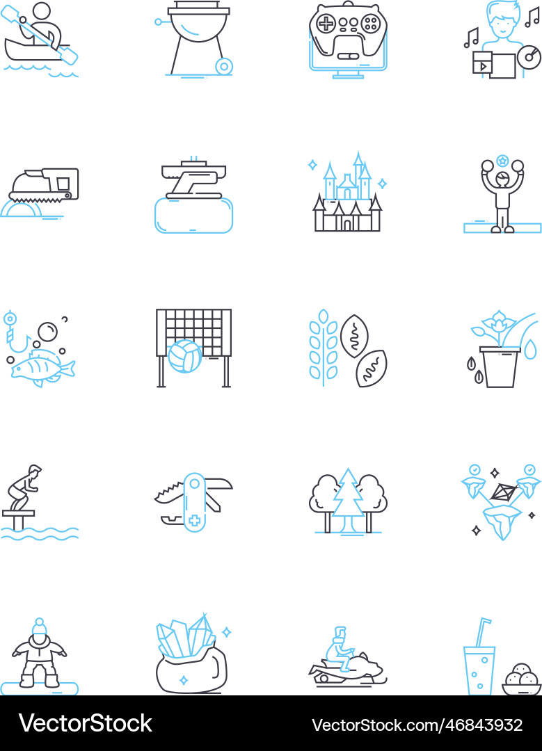 Timid hesitation linear icons set shy hesitant Vector Image