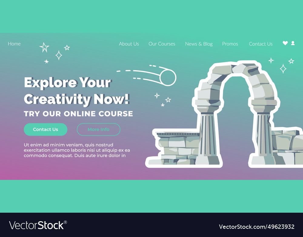 Try online course for creativity lessons web Vector Image