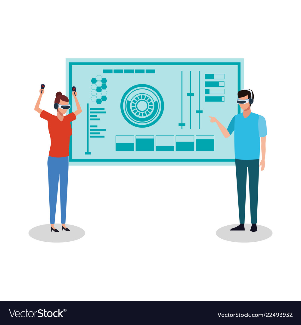 Virtual reality technology Royalty Free Vector Image