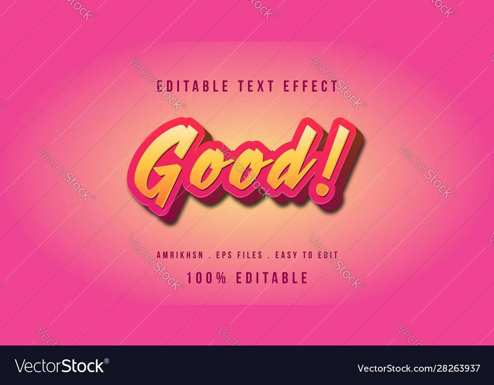 3d Text Effect Editable Royalty Free Vector Image 